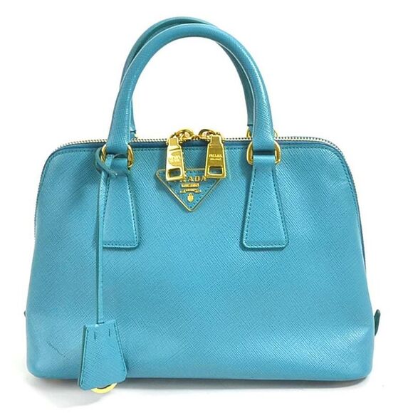 Prada | Bags | Prada Promenade Blue Leather Handbag Preowned | Poshmark